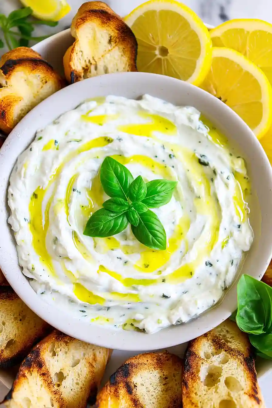 Classic Whipped Ricotta Dip with Lemon - Alrightwithme