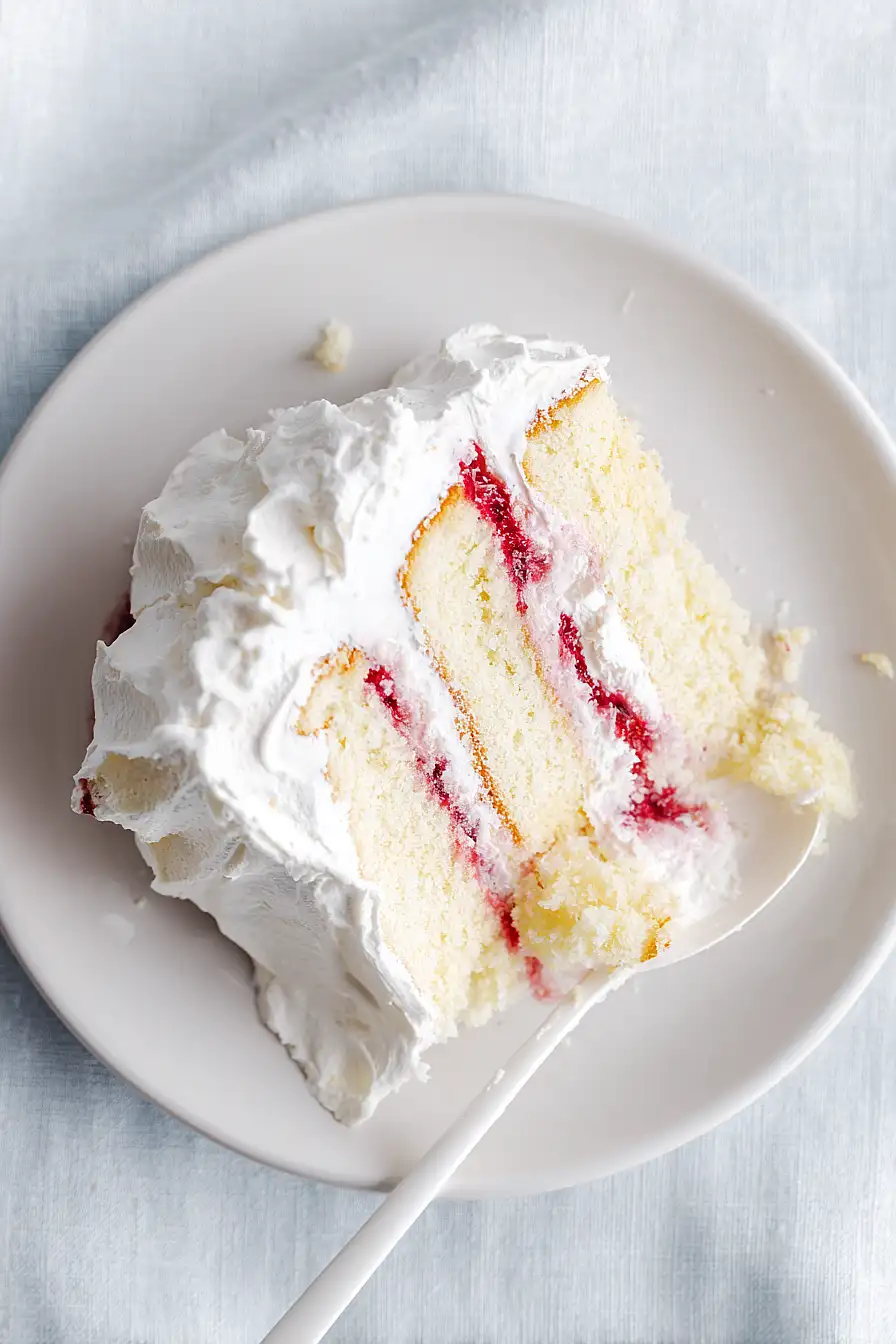 Homemade Raspberry And Cream Angel Food Cake - Alrightwithme