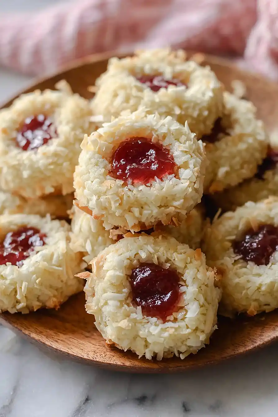 Quick Coconut Jam Thumbprint Cookies - Alrightwithme