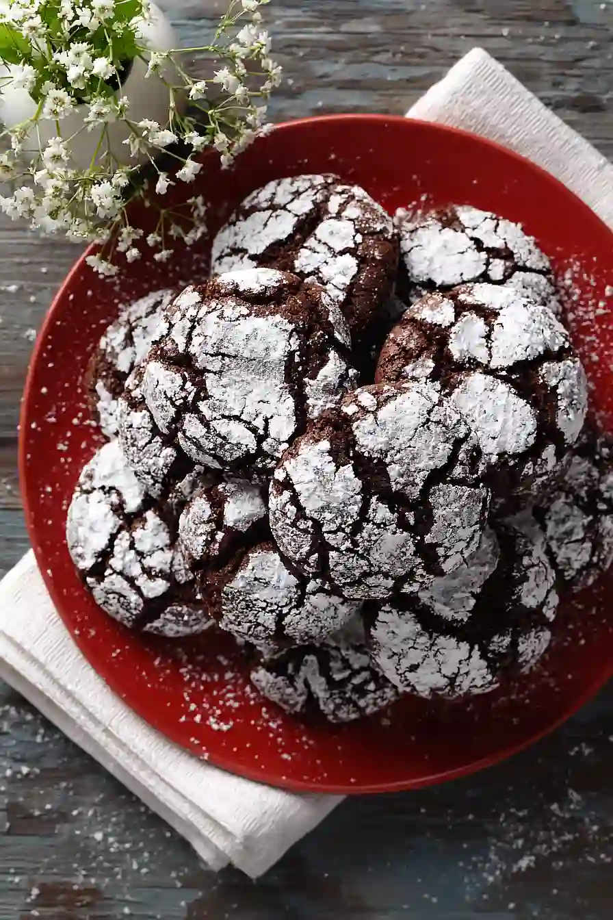 Easy Chocolate Brownie Crinkle Cookies - Alrightwithme