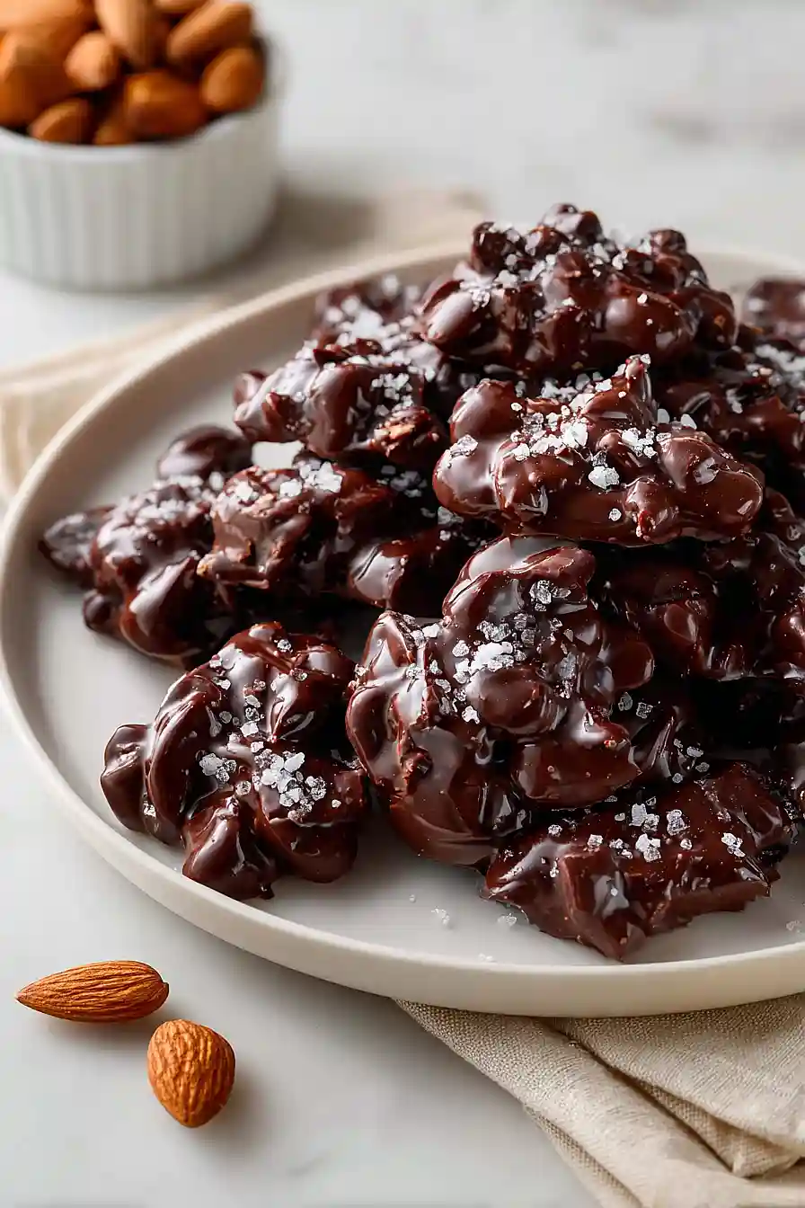 Best Sea Salt Dark Chocolate Almond Clusters
