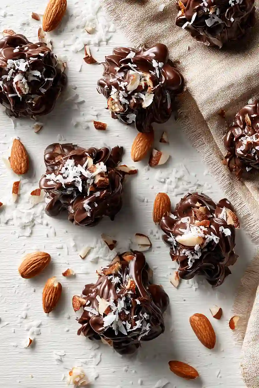 Crunchy Dark Chocolate Coconut Almond Clusters - Alrightwithme