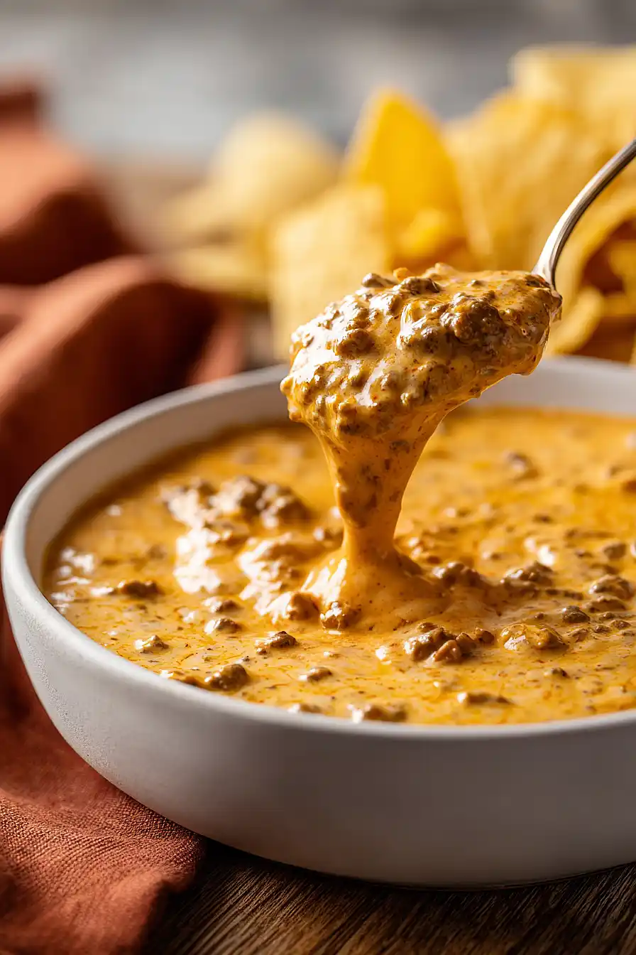 Gluten-Free Ground Beef Cottage Cheese Queso - Alrightwithme