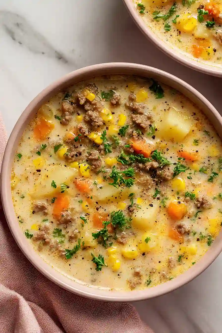Delicious Ground Beef Potato Soup - Alrightwithme