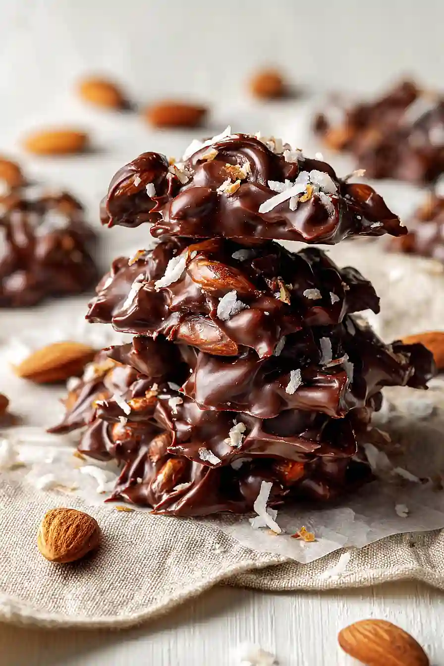 Crunchy Dark Chocolate Coconut Almond Clusters - Alrightwithme