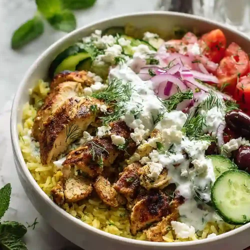 Garlic Mediterranean Chicken Bowl - Alrightwithme