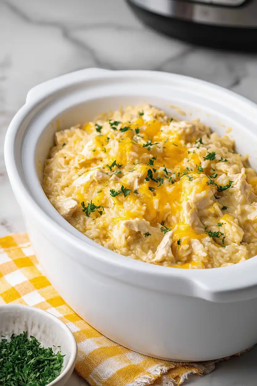 Best Crockpot Chicken and Rice Casserole - Alrightwithme