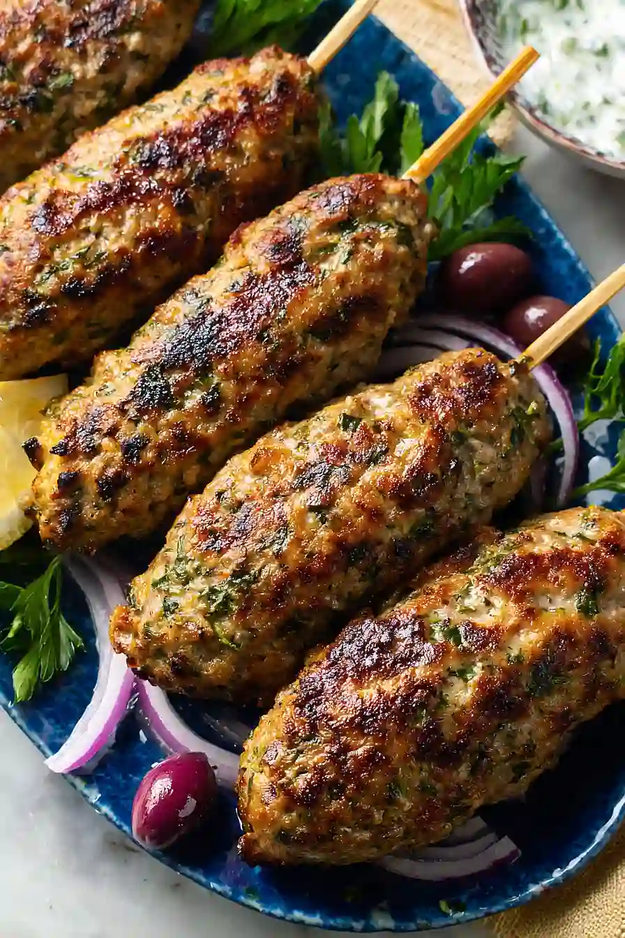 Simple Greek Ground Turkey Kabobs - Alrightwithme